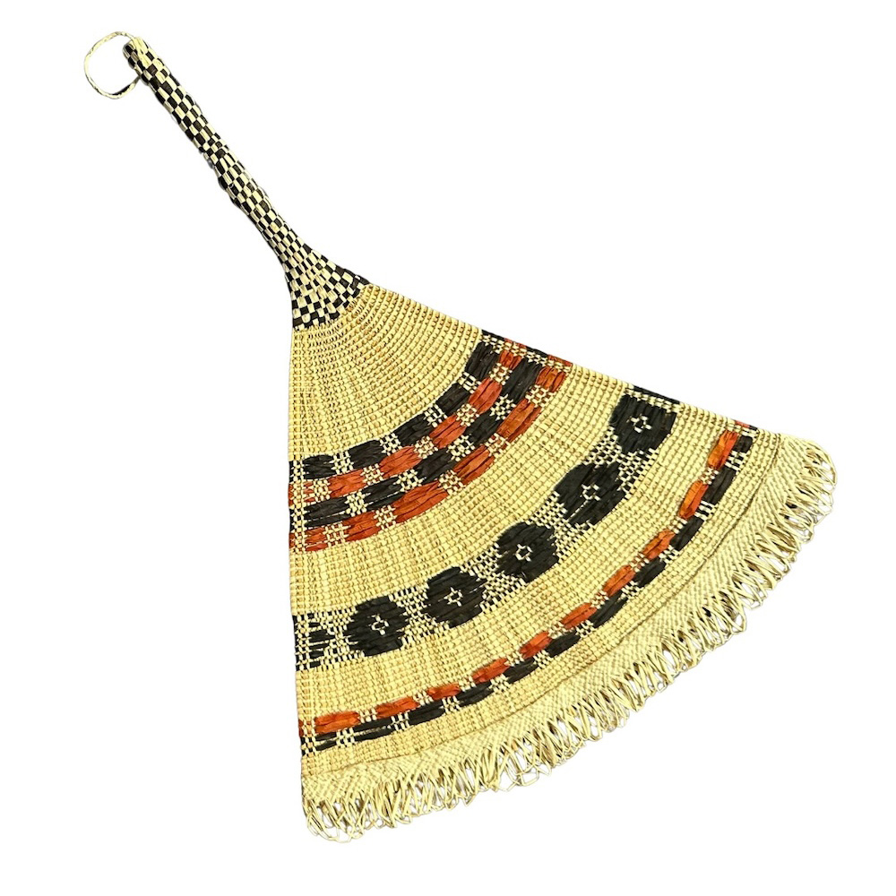 Fijian Fan 1 – Woven Plant Fiber with Natural Dye - Weave a Real Peace