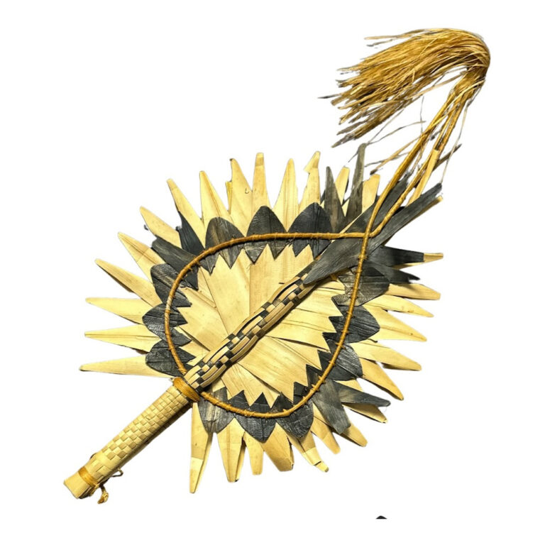 Fijian Fan 3 – Spiked Leaf Design with Natural Fibers - Weave a Real Peace